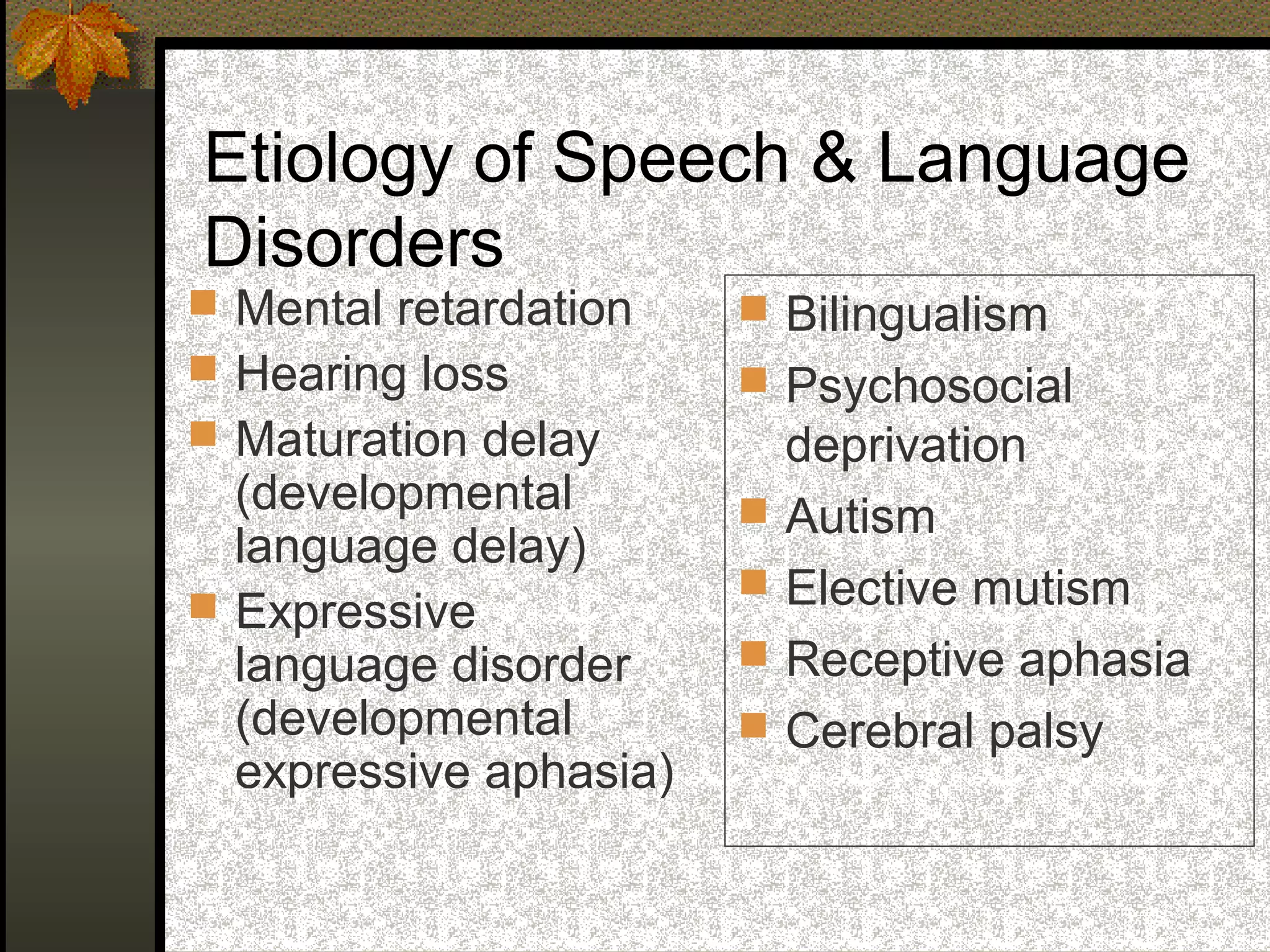 Language disorders | PPT
