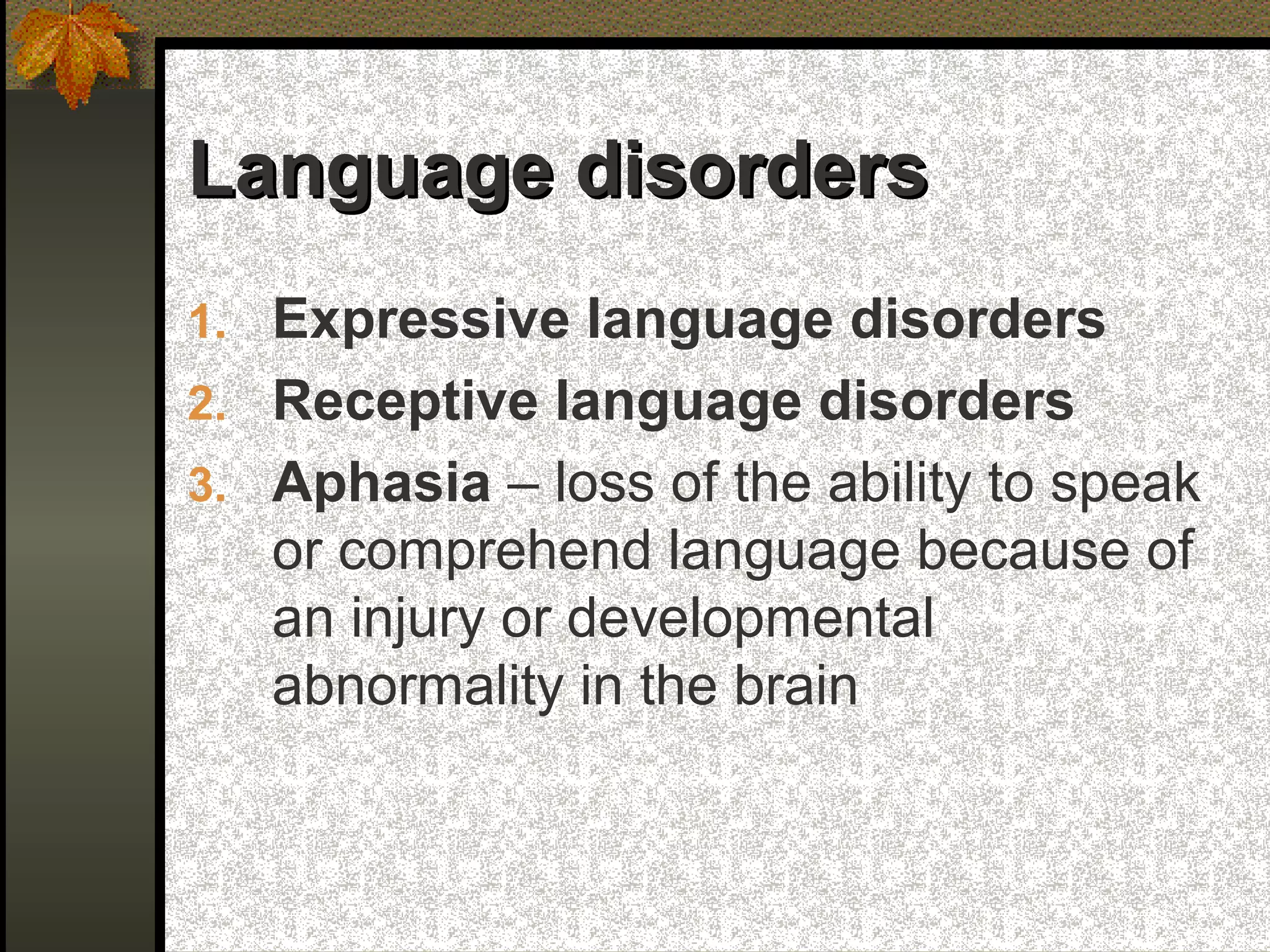 Language disorders | PPT