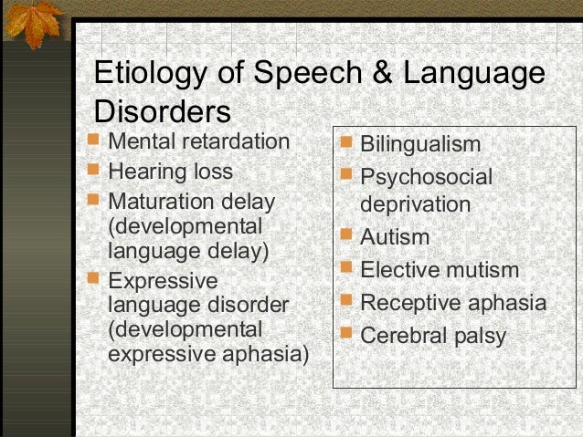 Language Disorders Language Disorders