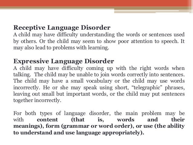 Language Disorders Group 3 Language Disorders Group 3