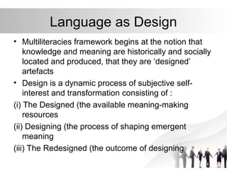 Language education and multiliteracies | PPT | Workshops and Classes ...