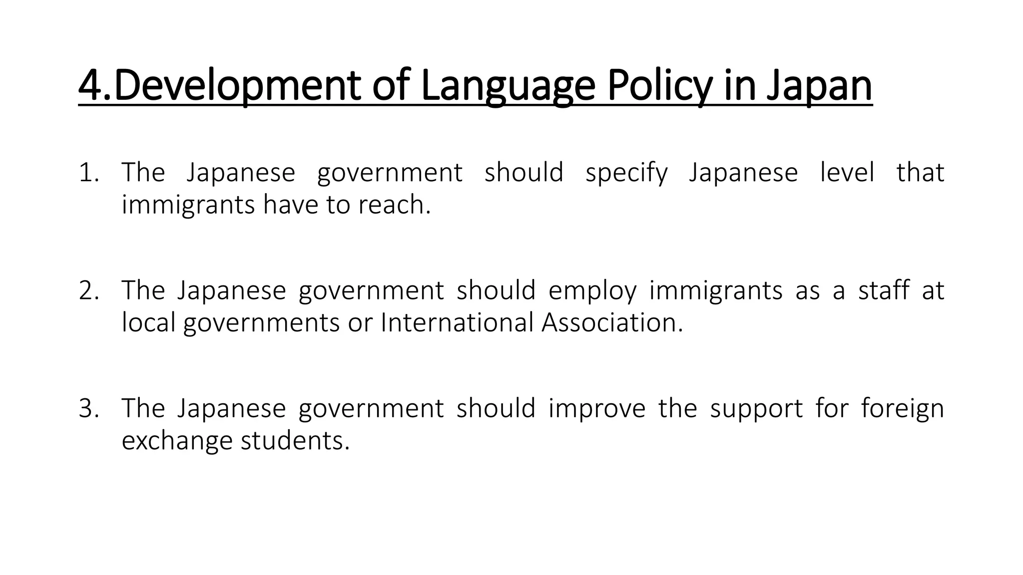 Language Policy for immigrants | PPT