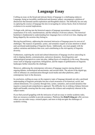 Language Essay. How To Write An Ap Lang Synthesis Essay - Ahern ...