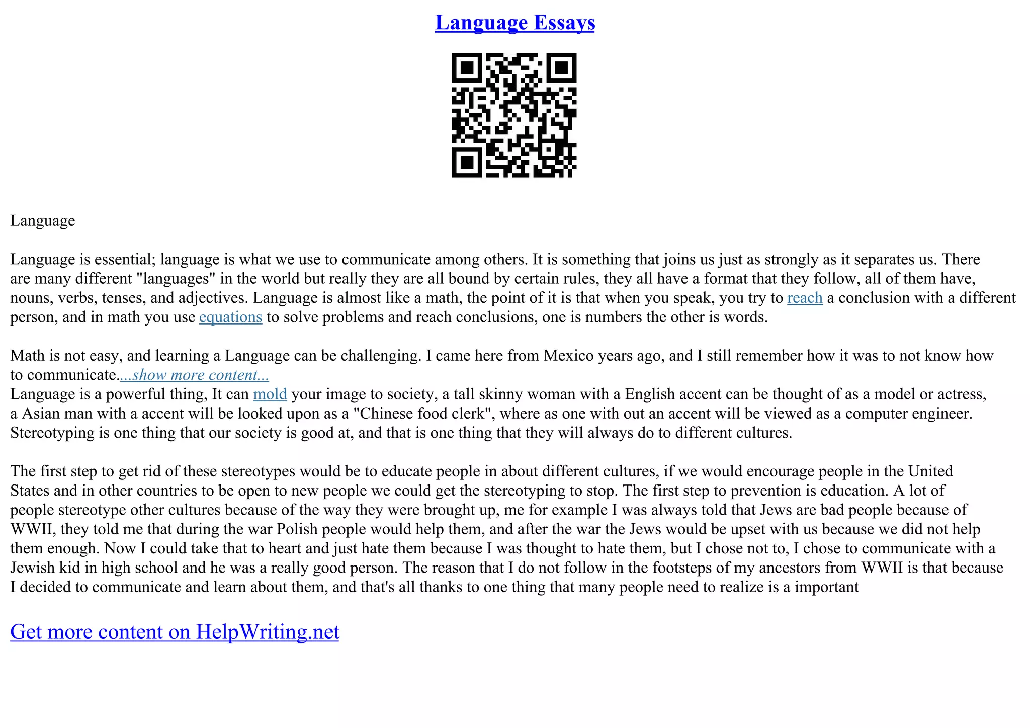 Language Essays | PDF | Genealogy and Ancestry | Hobbies & Interests