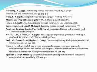 Language Experience Approach | PPTX