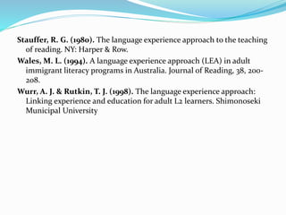 Language Experience Approach | PPTX