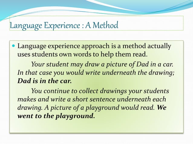 Language Experience Approach | PPTX | Homework and Study | Education