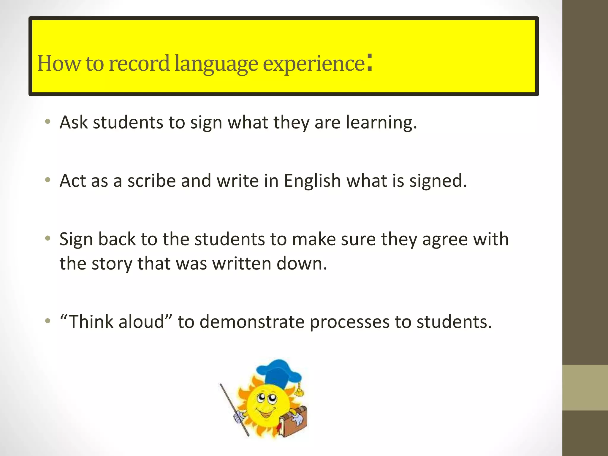 The Language Experience Approach | PPTX