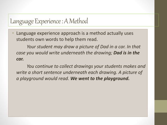 The Language Experience Approach | PPTX