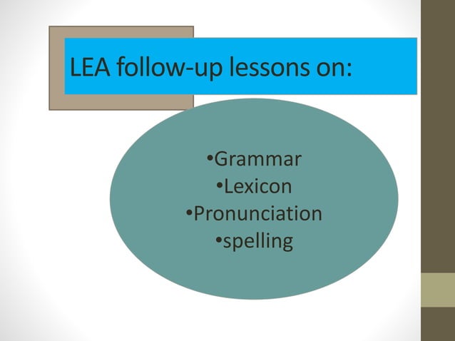 The Language Experience Approach