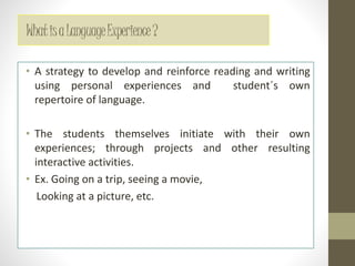 The Language Experience Approach | PPT | Free download