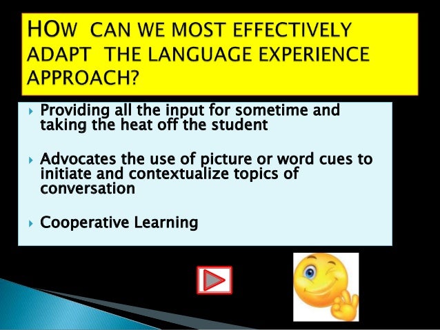 Language experience approach