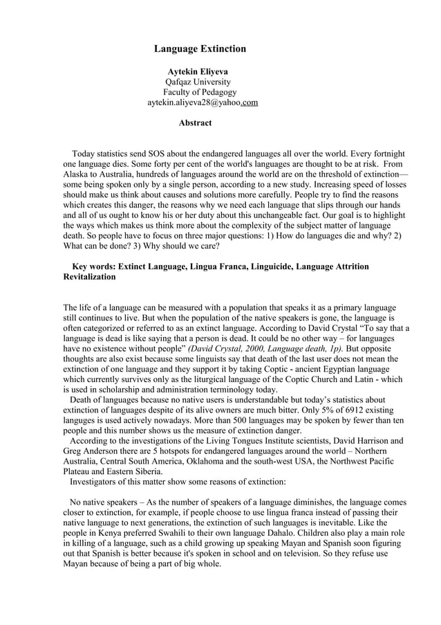 Language extinction | PDF