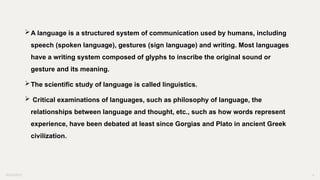 Language its source nature origin and usage | PPTX