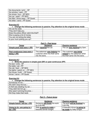 Passive tense and reading | DOCX