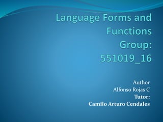 Language forms and functions | PPTX