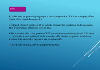 Language for specifying lexical Analyzer | PPTX