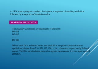 Language for specifying lexical Analyzer | PPTX