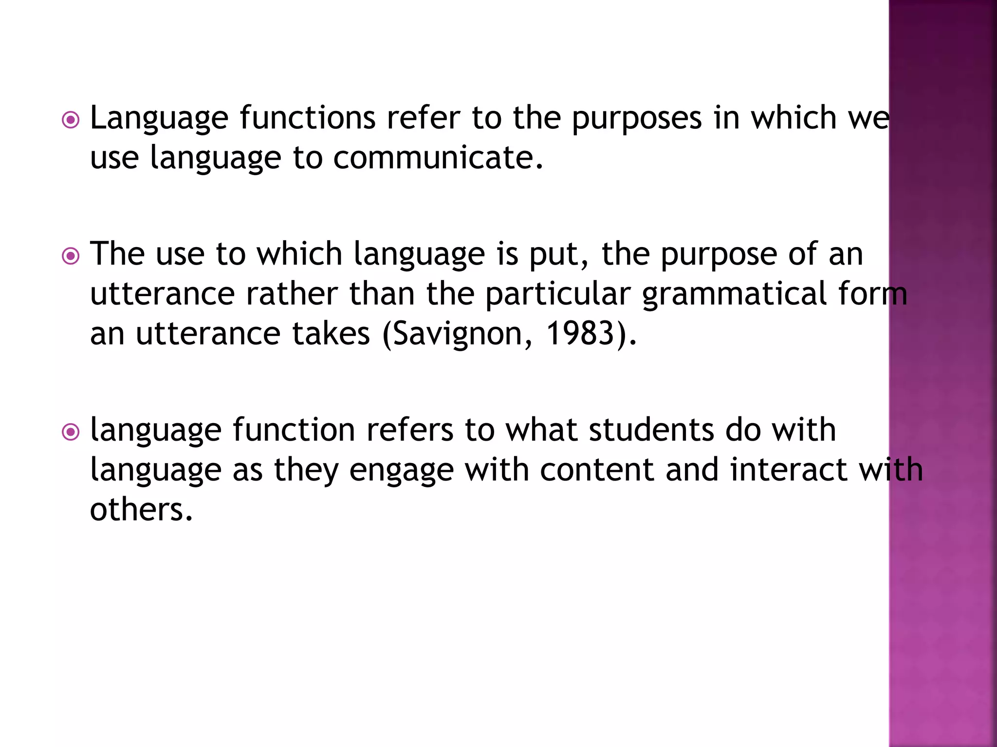 Language functions - alexis john b. benedicto | PPT