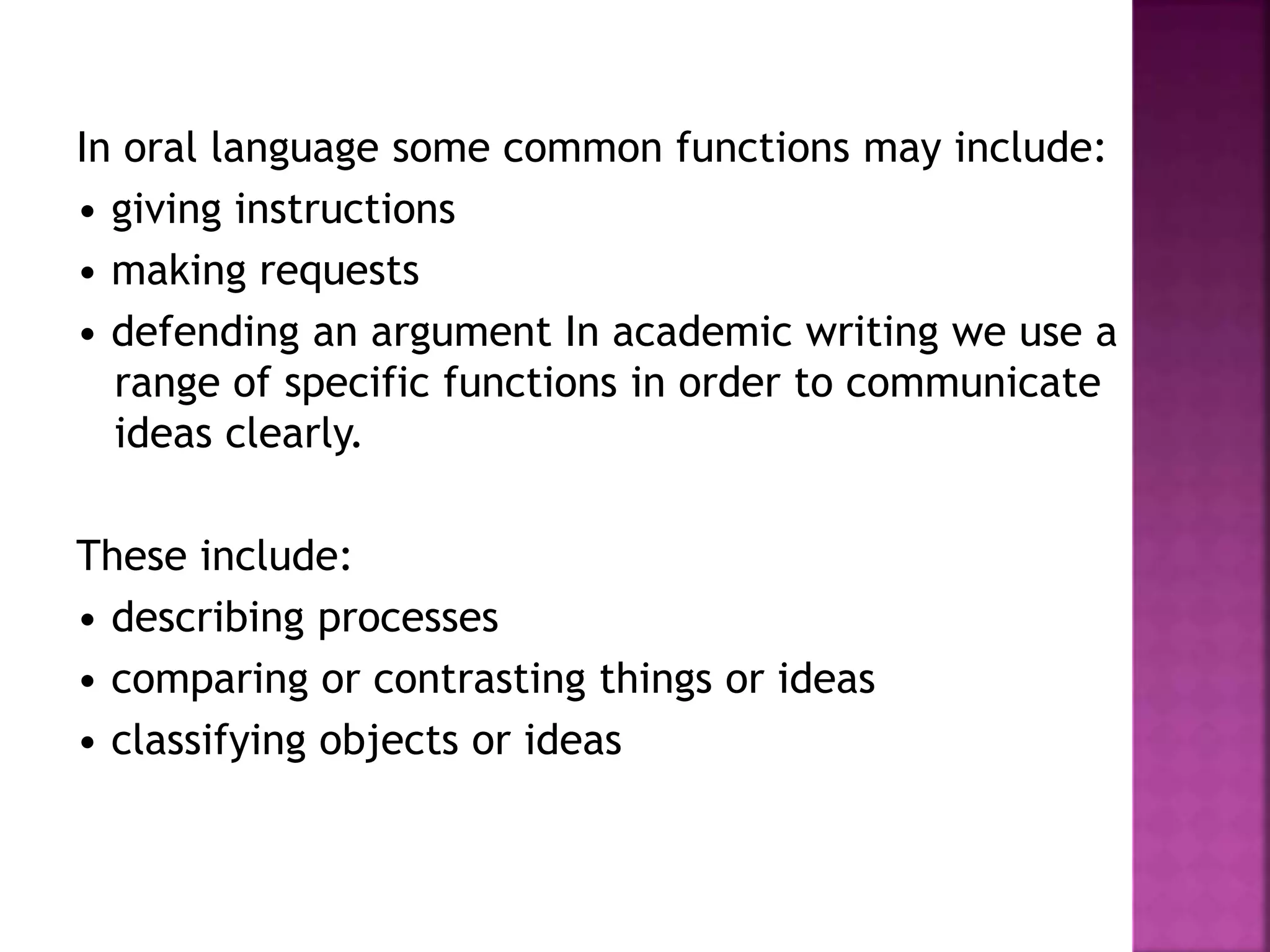 Language functions - alexis john b. benedicto | PPT