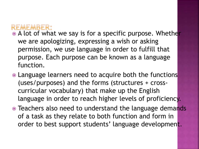 Language functions - alexis john b. benedicto | PPT