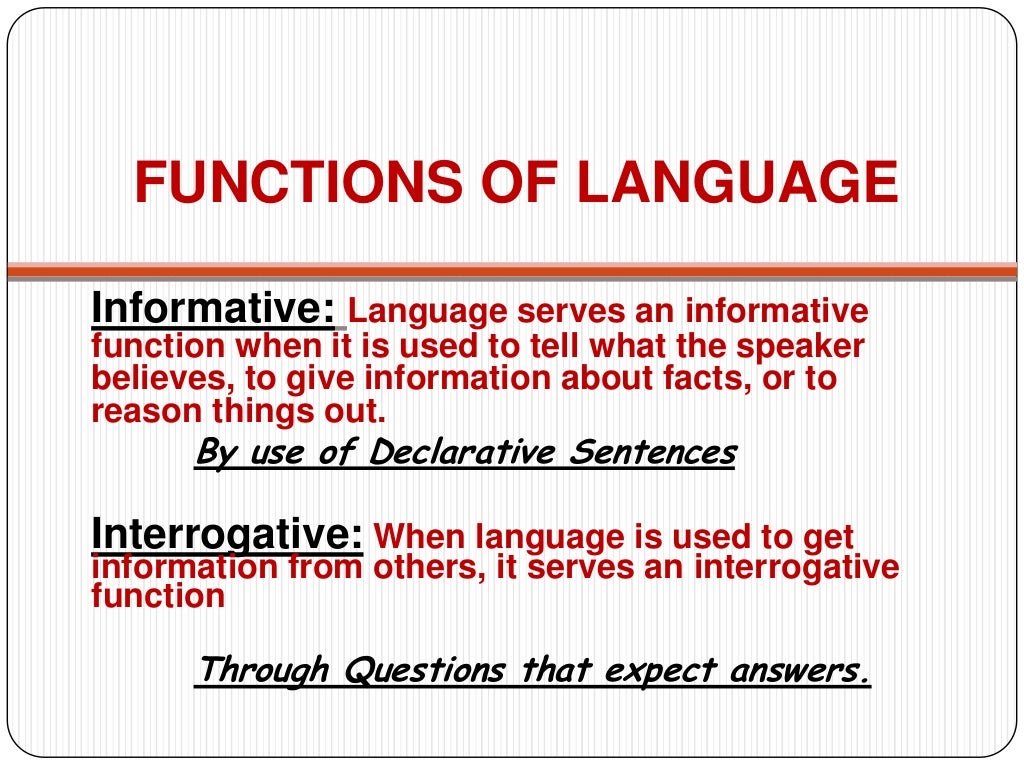 Language Functions And Notions