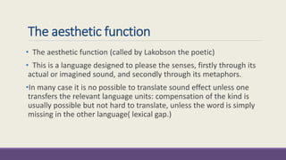 Language funtions in translation | PPTX