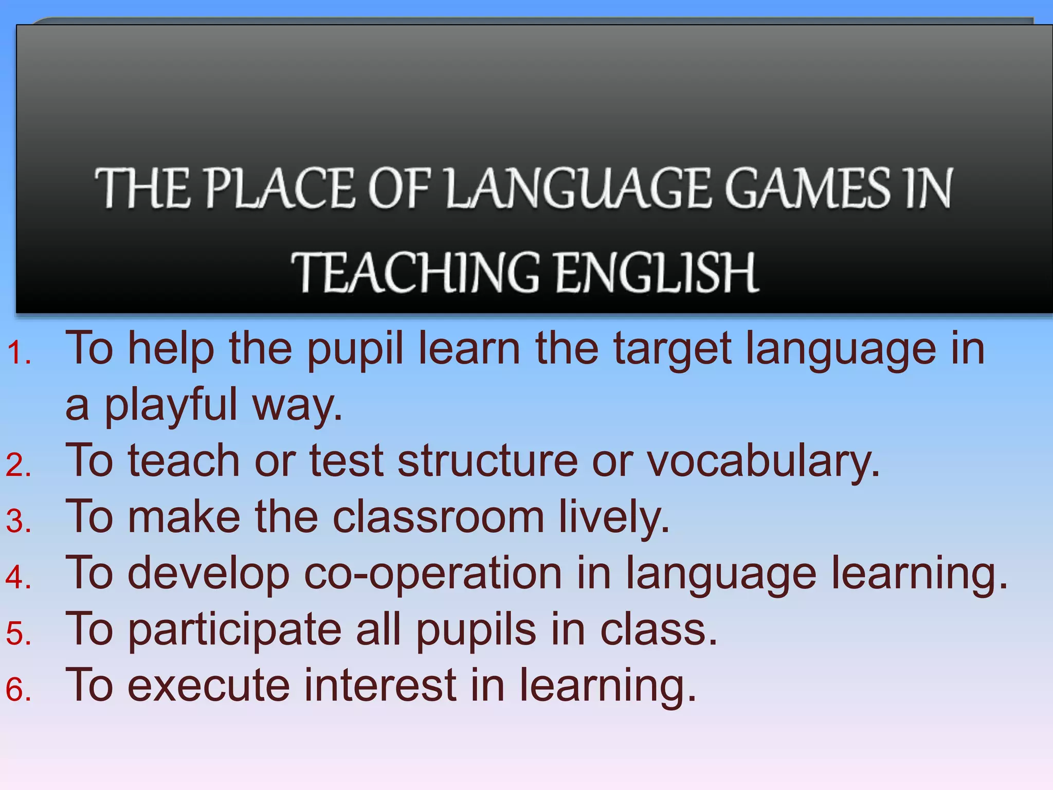 LANGUAGE GAMES | PPTX