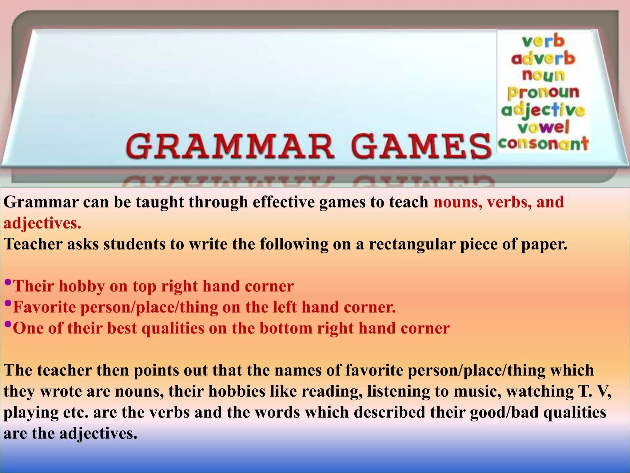 LANGUAGE GAMES | PPTX