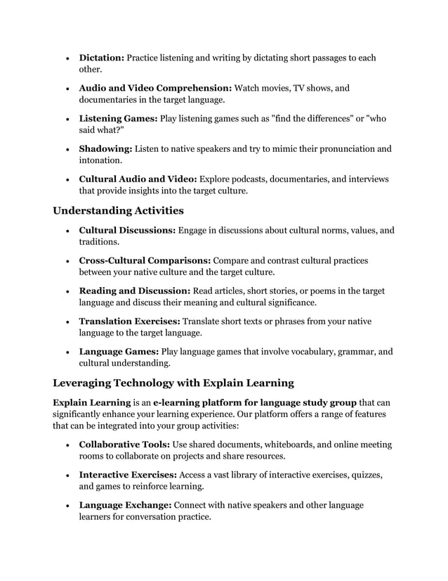 Language Group Activities That Promote Speaking, Listening, and ...