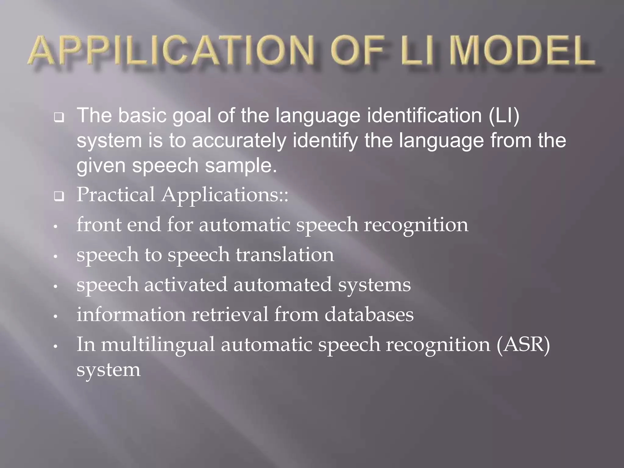 Language identification | PPTX