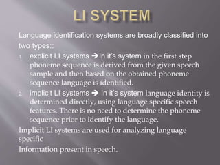 Language identification | PPTX