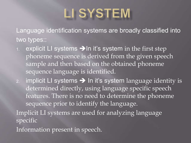 Language identification | PPTX | Computing | Technology & Computing