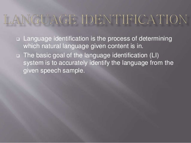 Language identification