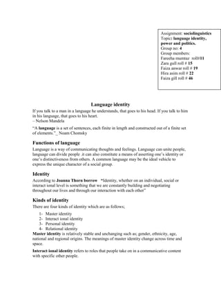 Language identity | DOC