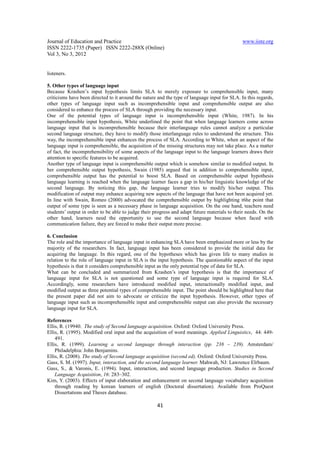 Language input and second language acquisition | PDF