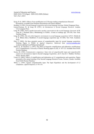 Language input and second language acquisition | PDF