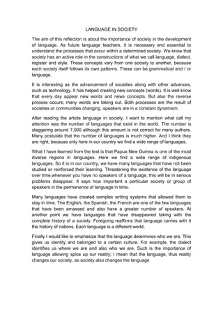 Language in society | DOCX