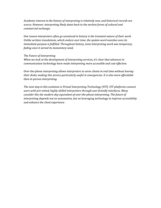 The Benefits of Professional Interpretation Services | PDF