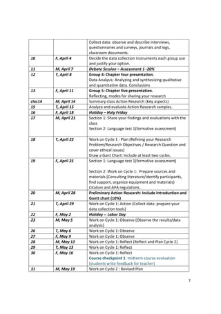 Action Research for pre-service EFL Teachers | PDF