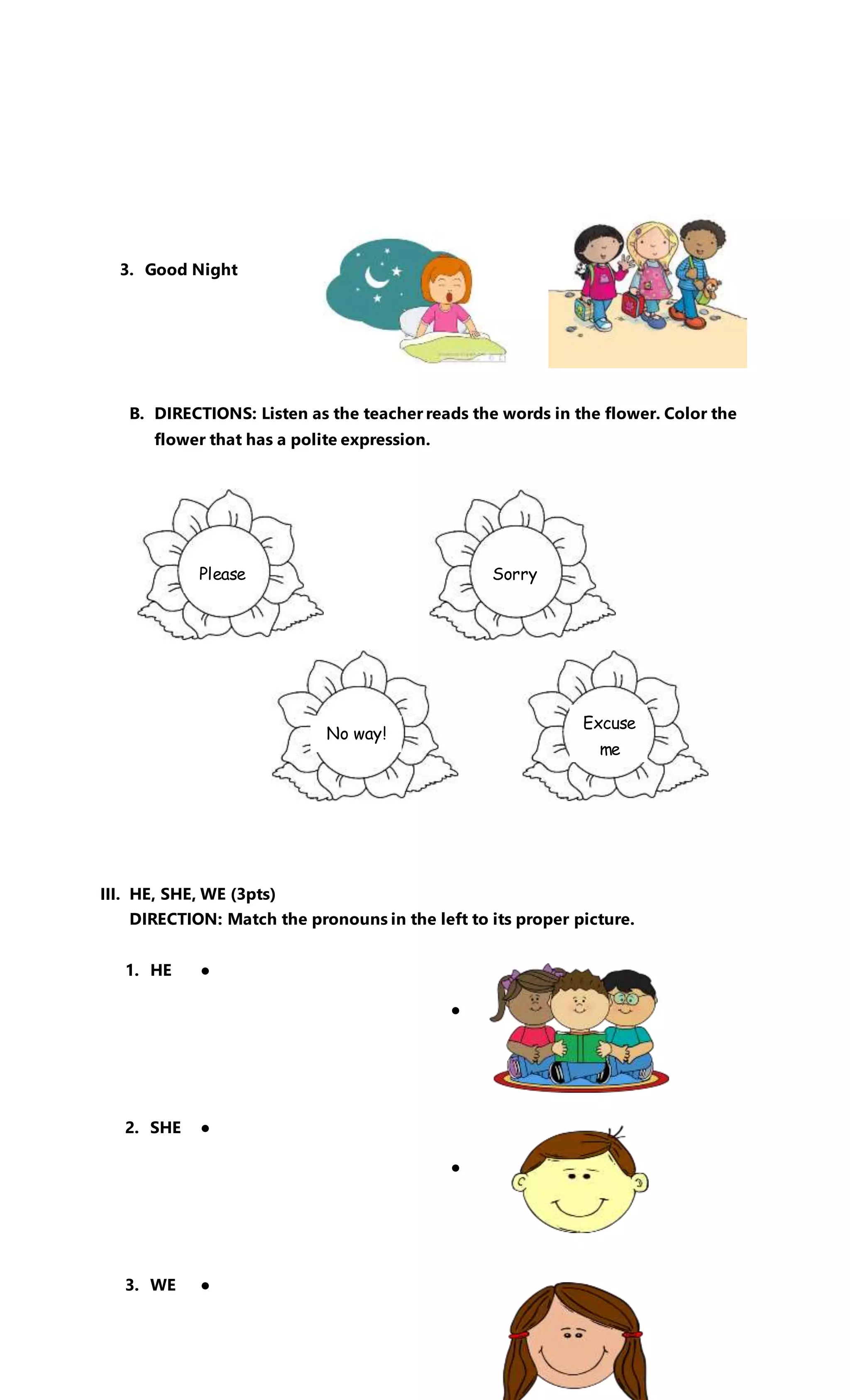 Kinder 1 Language 1st Grading Periodical Exam SY:2017-2018 | DOCX