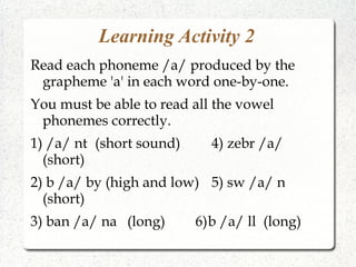 Languagelab 1.1 - Short Monophthongs | PPT