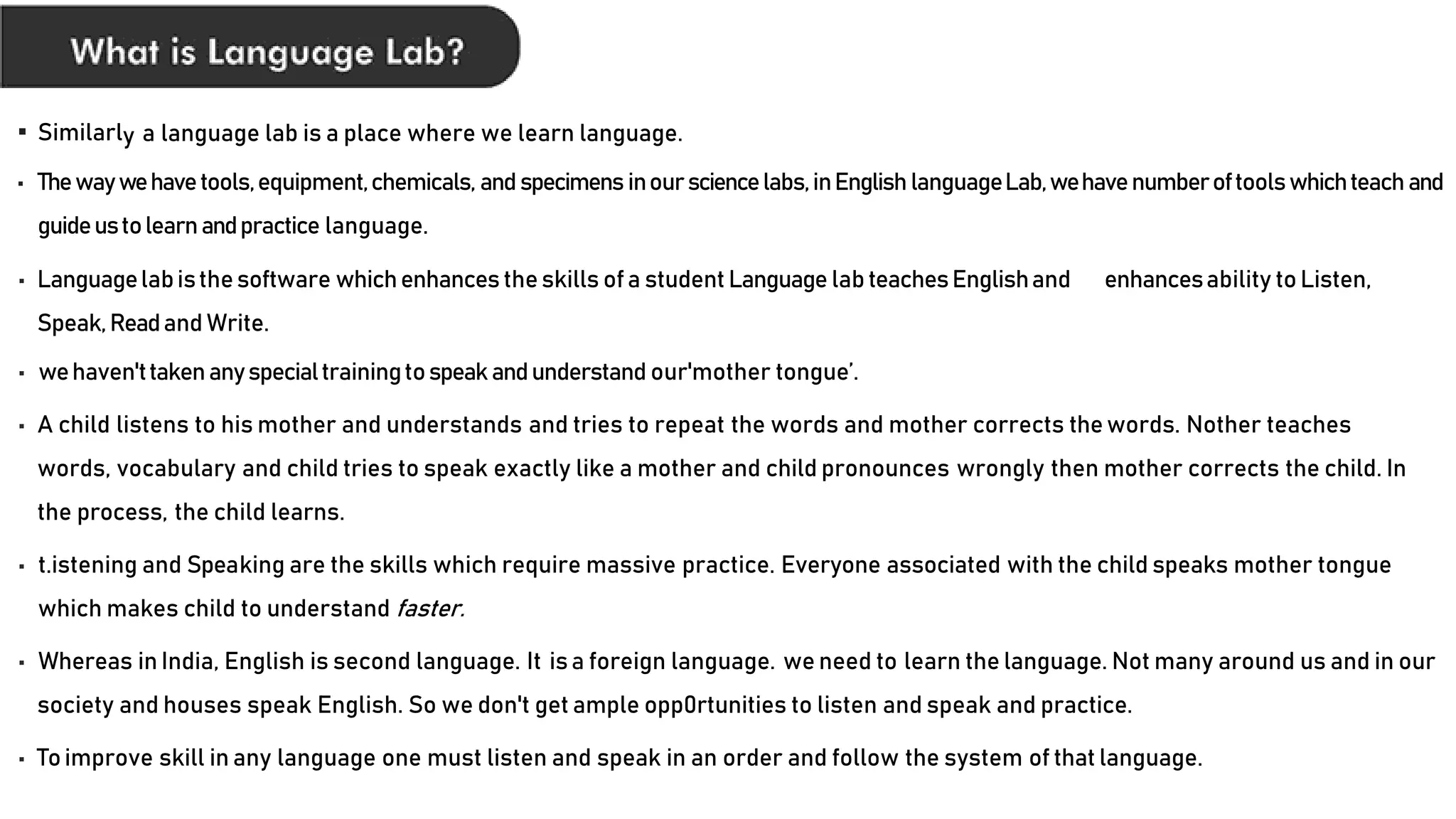 What is a English Language Lab or Laboratory? | PPTX