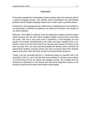 Language learner profile | PDF