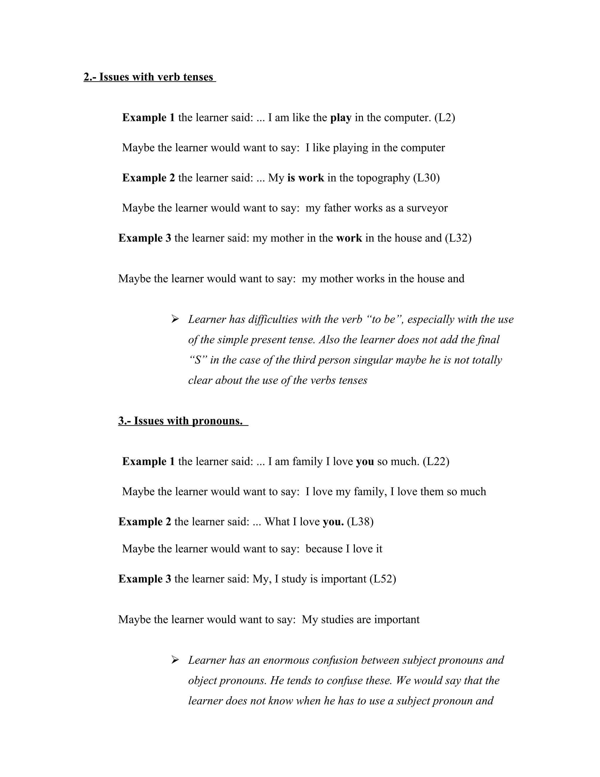 Language learner profile | DOC | Education