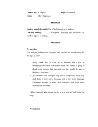 Language learner profile | DOC | Education