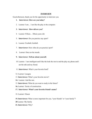 Language learner profile | DOC | Education