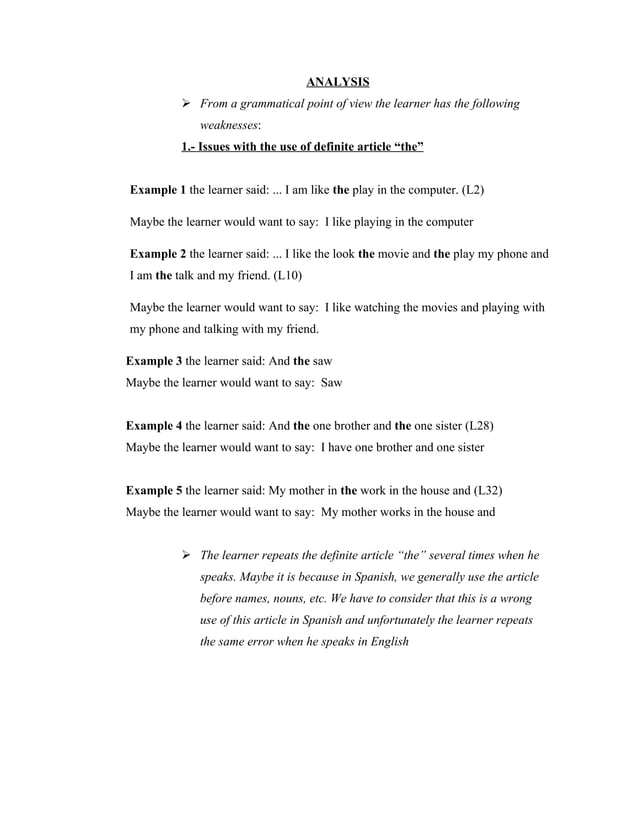 Language learner profile | DOC | Education