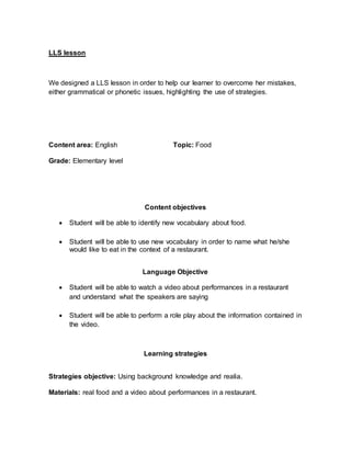 Language learner profile. | DOCX | Education