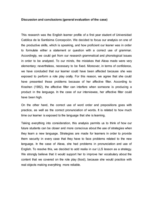 Language learner profile. | DOCX | Education